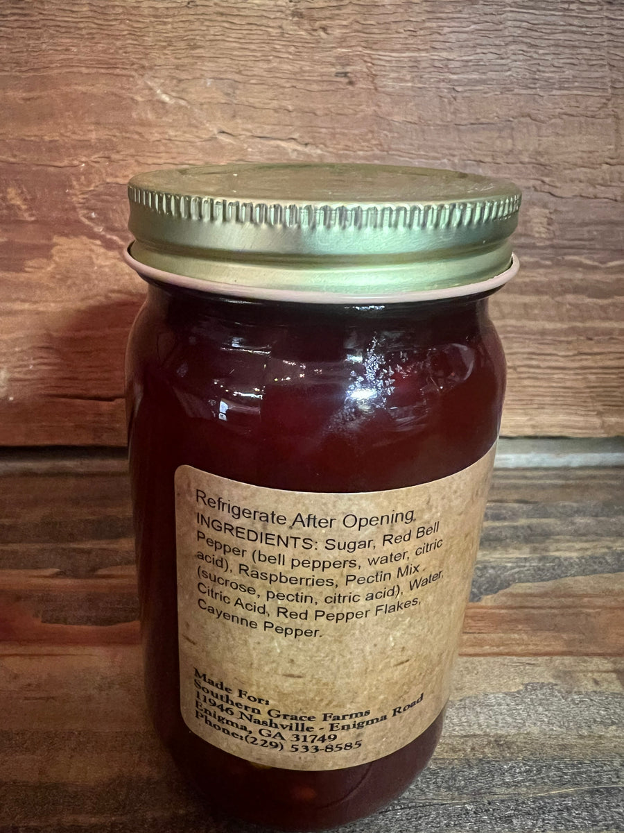 Raspberry Pepper Jelly | Southern Grace Farms