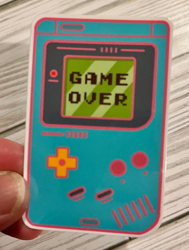 Game Over Game Boy Sticker | Southern Grace Farms